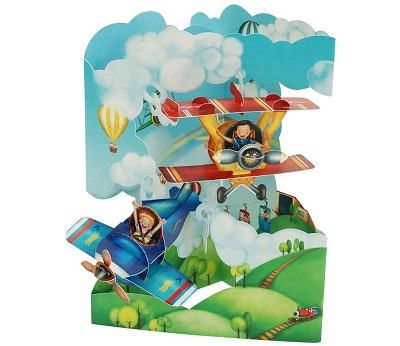 3D-postkort med fargerike fly