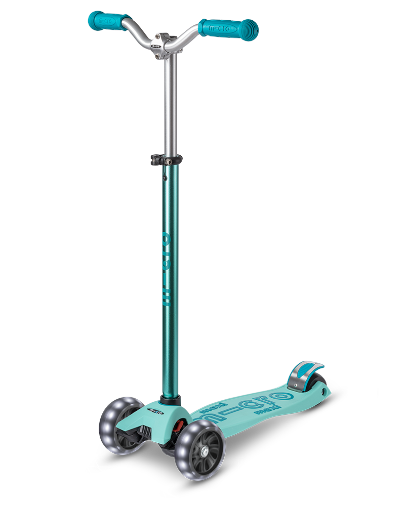 Sparkesykkel Maxi Micro Deluxe Pro LED Vibrant Blue – med LED-hjul